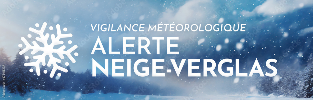 Alerte Neige Verglas - Bannière Vigilance Météo Stock Illustration ...