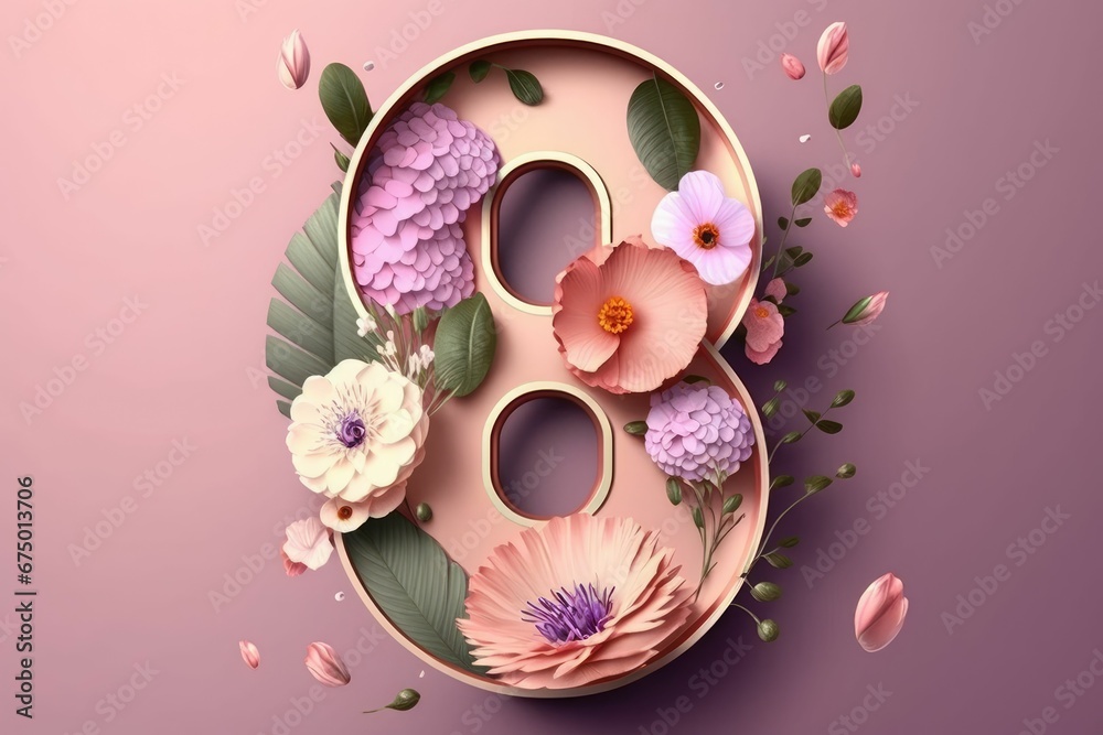 AI generated illustration of a majestic number 8 design composed of ...