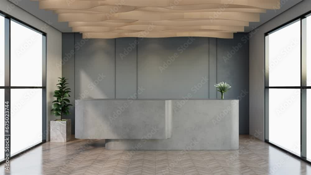 Interior Design animation contemporary and luxurious modern reception ...