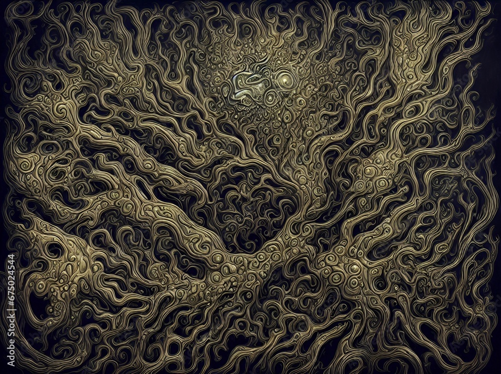 AI generated illustration of a complex arrangement of curvilinear ...