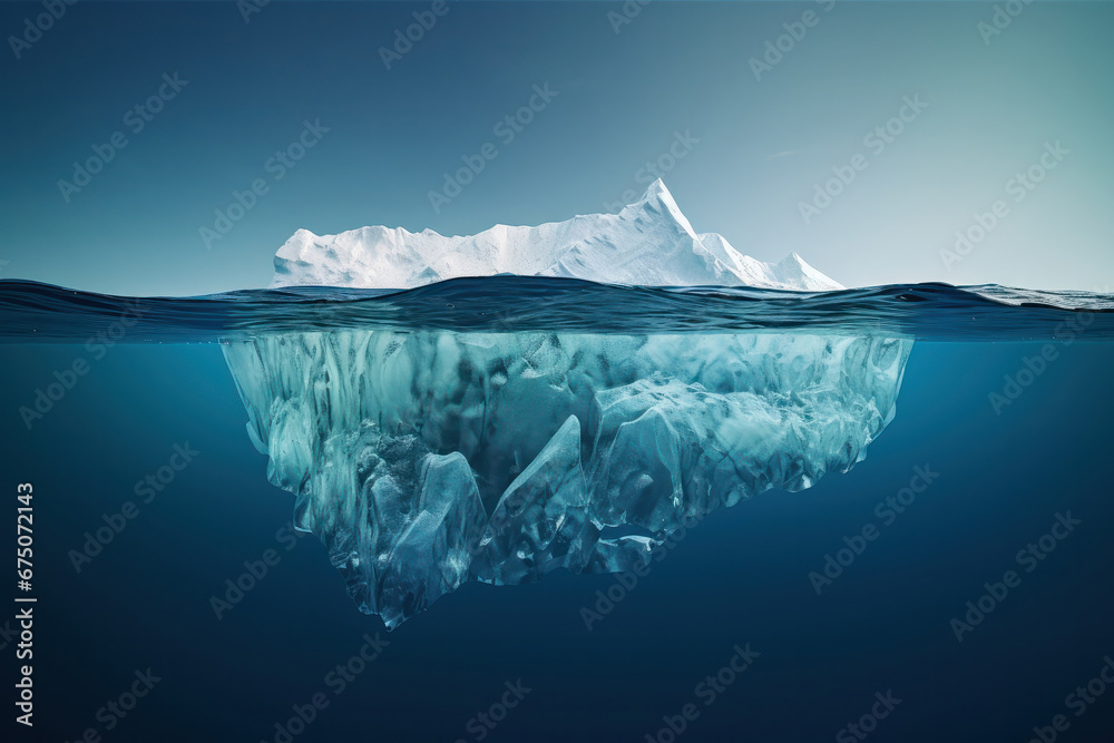 Unveiling nature's secrets, an underwater iceberg's tip emerges ...