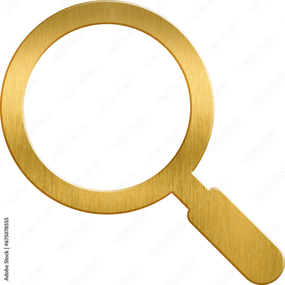 Golden icon search glasses symbol magnifying find magnifier zoom ...