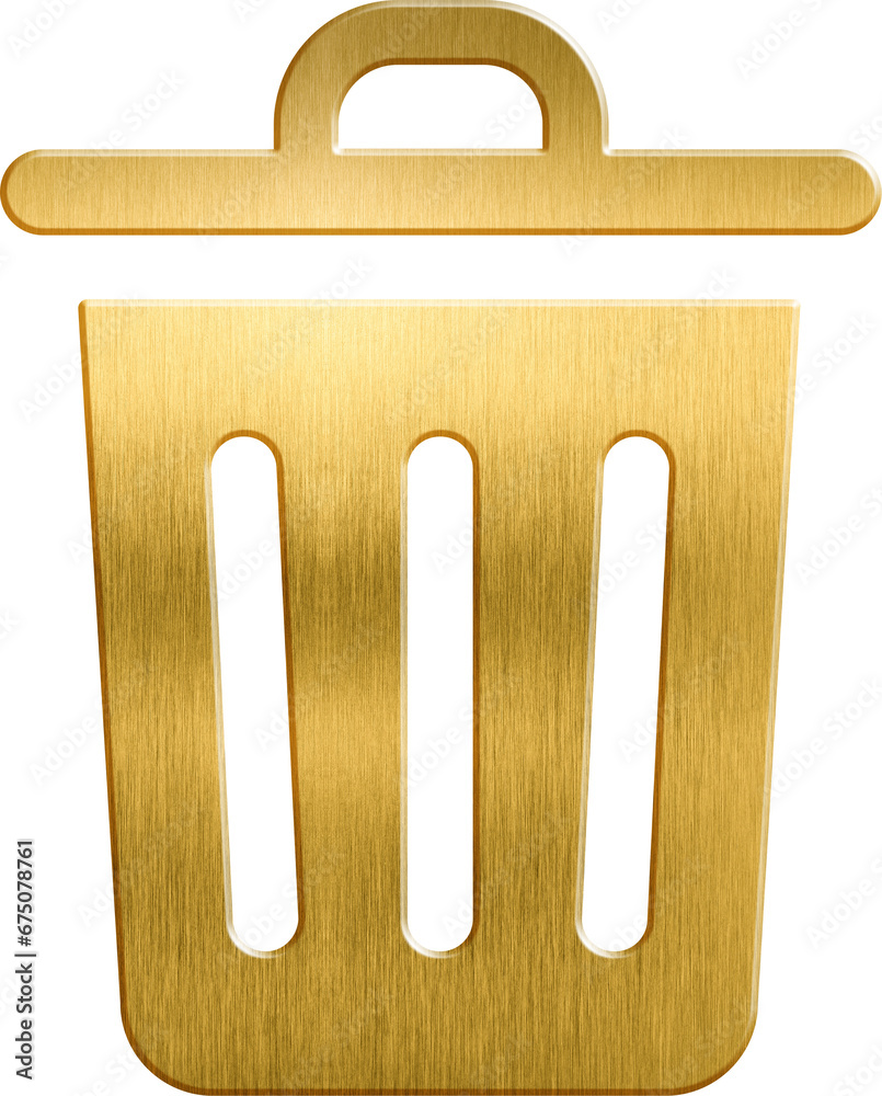 Golden icon reusing waste garbage trash recycling bin clean rubbish ...