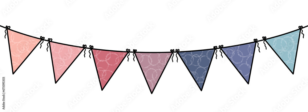 Banderines de distintos colores , delineado en negro, sin fondo. Stock ...