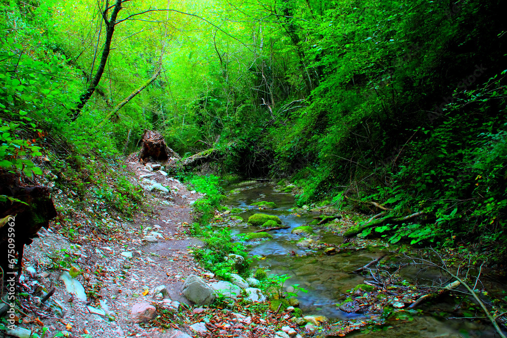 Ecstatic scenery in Sarnano and the Sibillini Mountains with the trail ...
