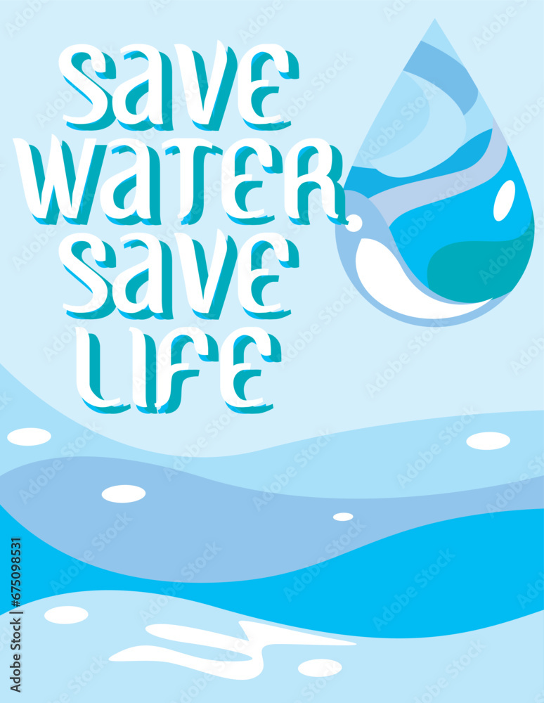 DON'T WASTE WATER BUT SAVE WATER FOR SAVE LIFE SIGN VECTOR ILLUSTRATION ...
