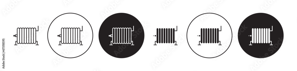 Car radiator vector illustration set. Central electric water heater ...