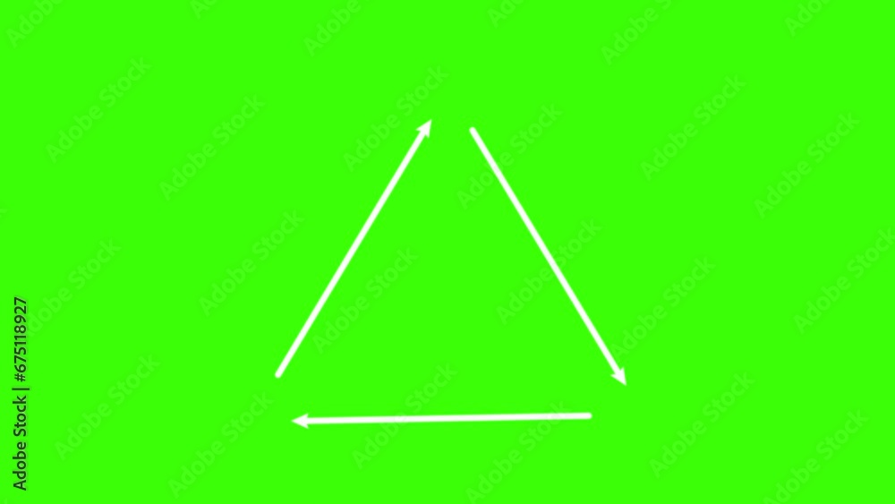 flow cycle step process cycle arrow next process green screen three 3 ...
