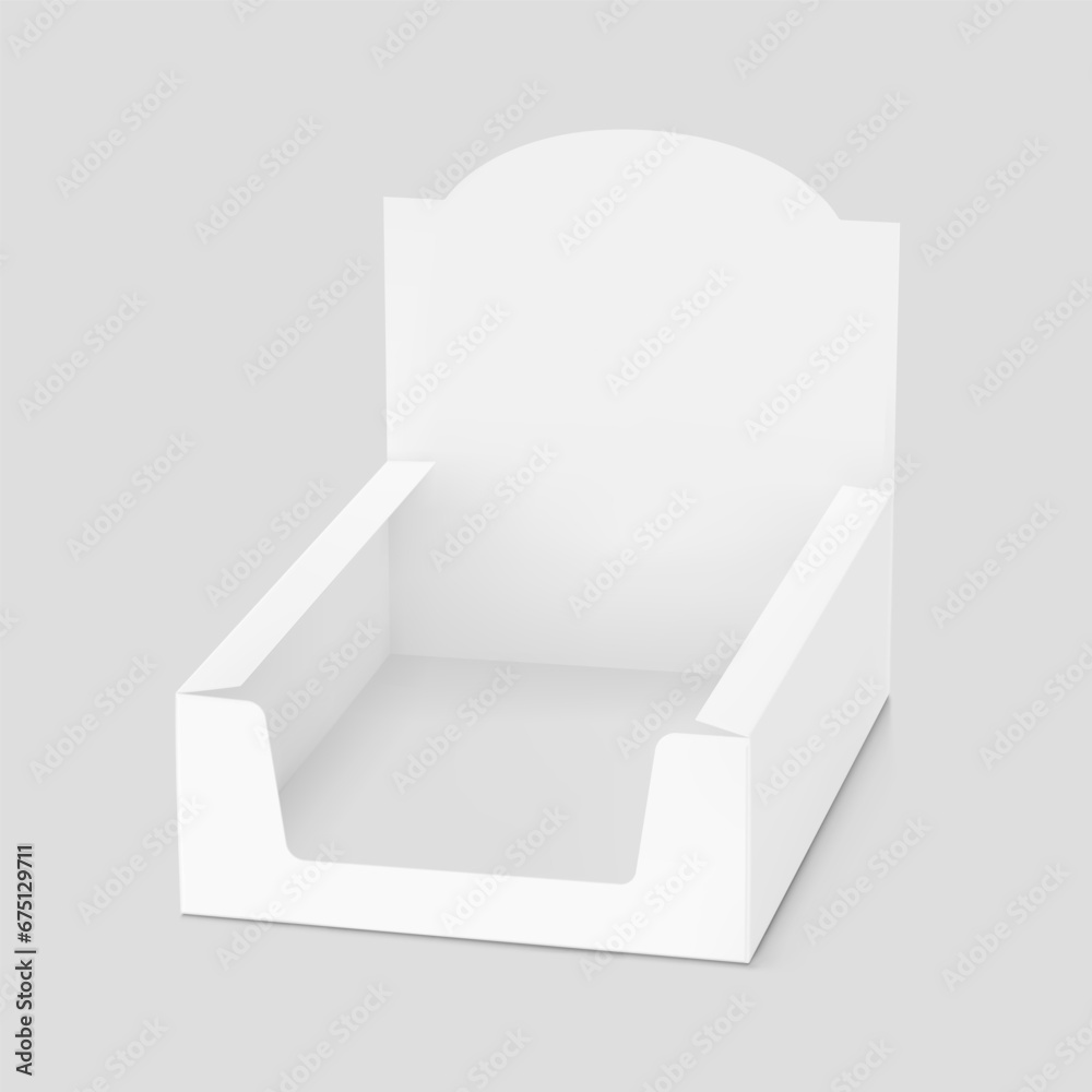 Blank open showbox mockup. Vector illustration isolated on grey ...