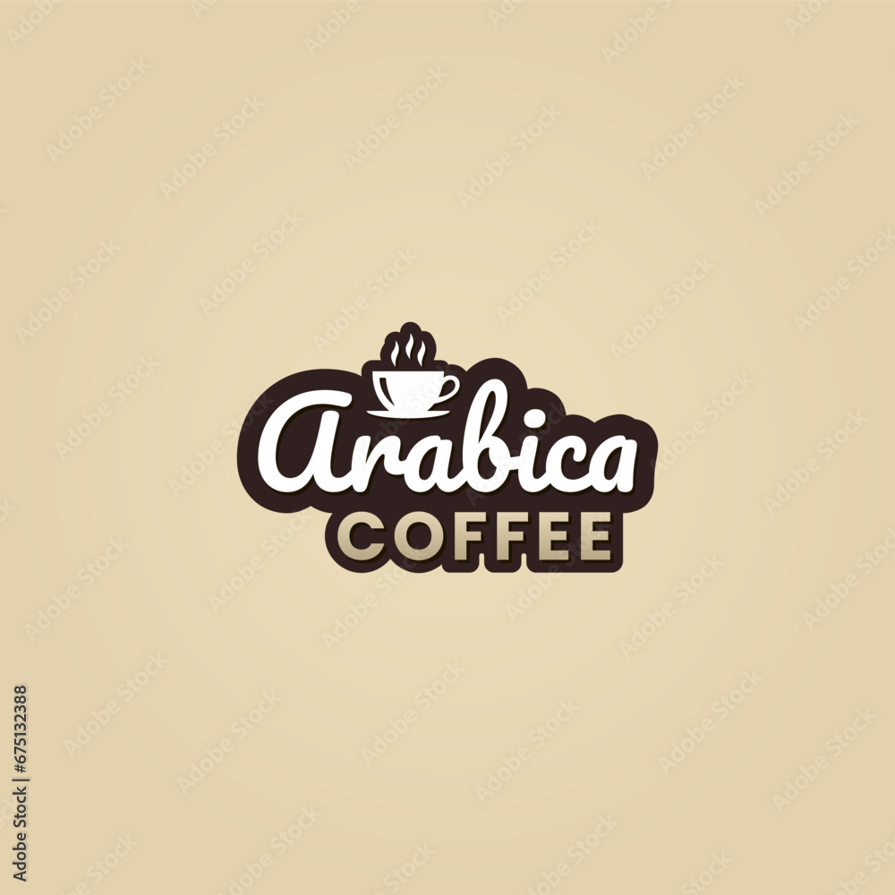 Arabica coffee logo or Arabica coffee label vector isolated in flat ...