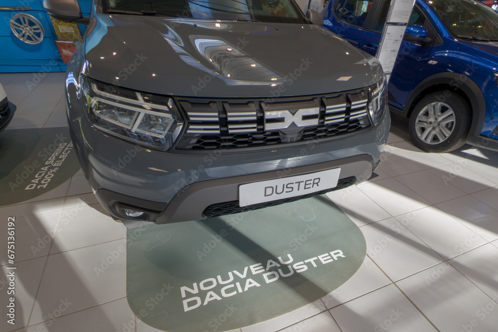 Dacia duster car new logo brand and new text sign suv romania ...
