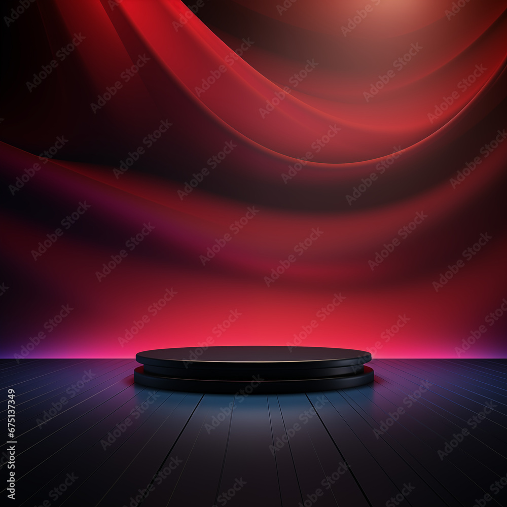 subtle dark gradient background with floor and a stage for product ...