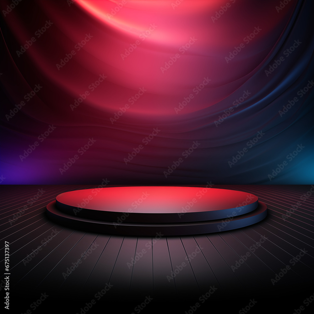 subtle dark gradient background with floor and a stage for product ...