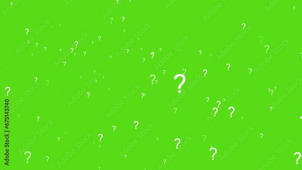 Question marks Animation moving on alpha channel green screen ...