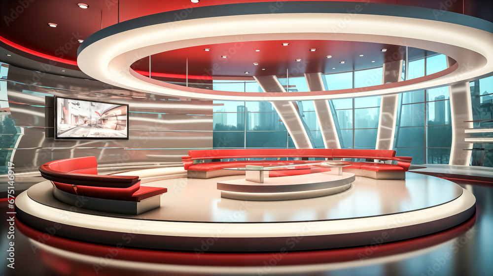 News Studio. Backdrop for TV shows.TV studio. News studio. The perfect ...