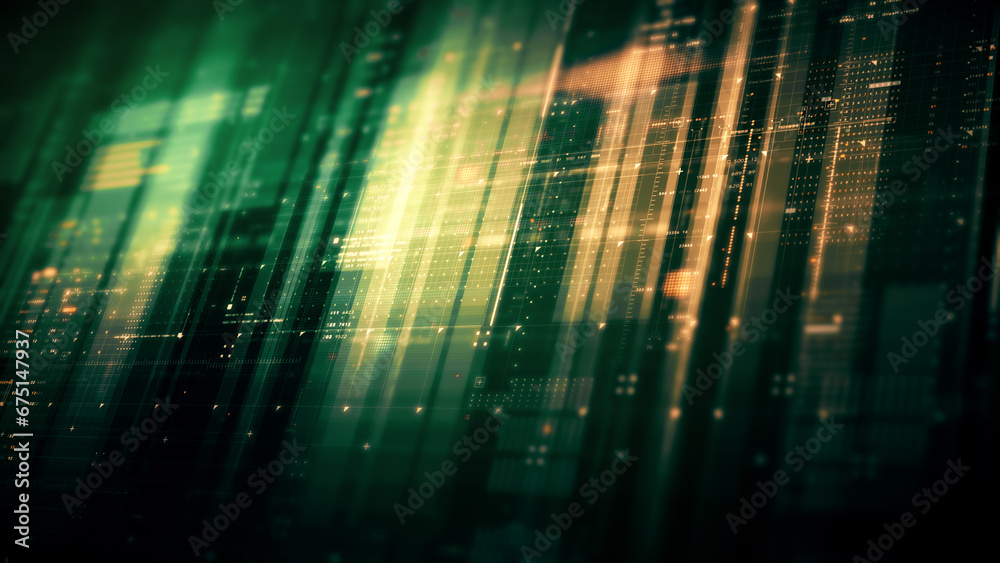 Immersive data matrix simulation UI with cutting-edge digital ...