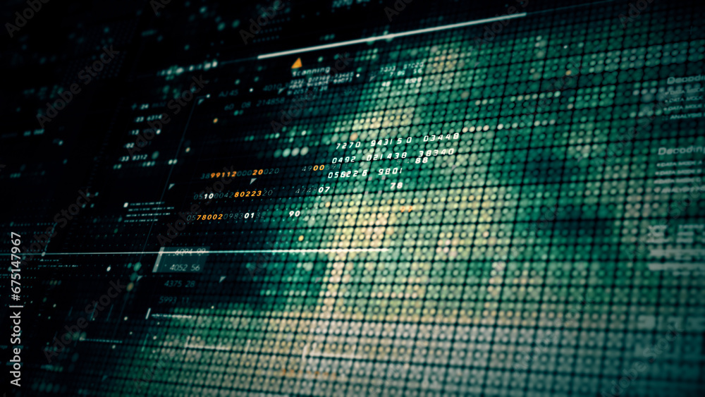 Immersive data matrix simulation UI with cutting-edge digital ...