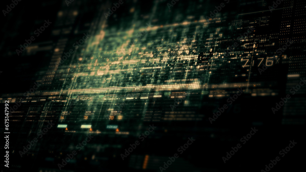 Immersive data matrix simulation UI with cutting-edge digital ...