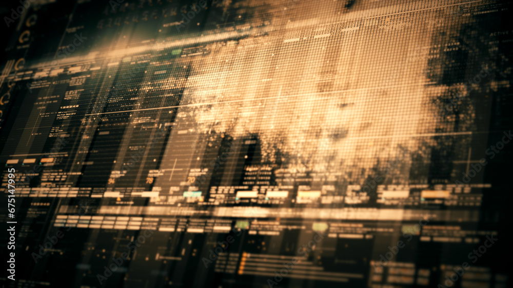 Immersive data matrix simulation UI with cutting-edge digital ...