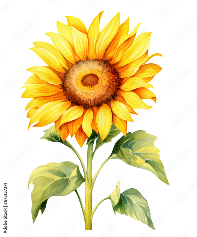 Watercolor Sunflowers Clipart, Sunflowers Sublimation Art with ...