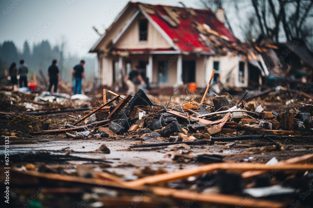 raw and visceral power of tornado as it demolishes house, embodying ...