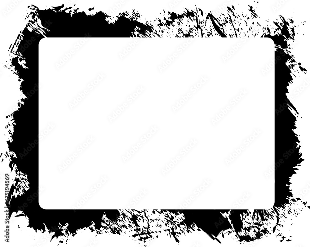 ink splat frame, Black and white Grunge photo frame, Grunge border ...