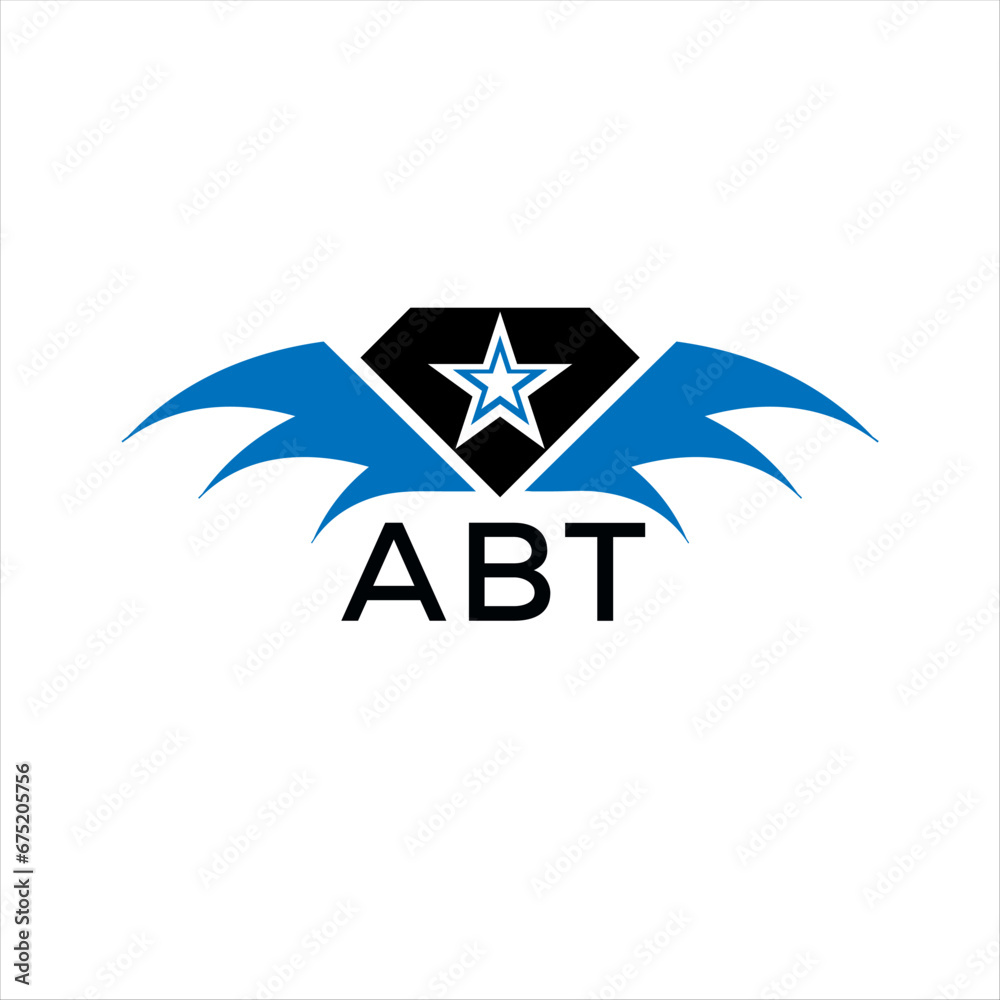 ABT letter logo. technology icon blue image on white background. ABT ...