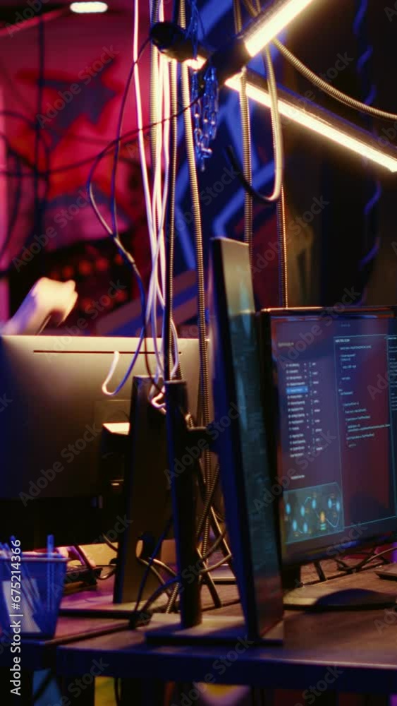 Vertical video New member in hacking group asking mentor for help in ...