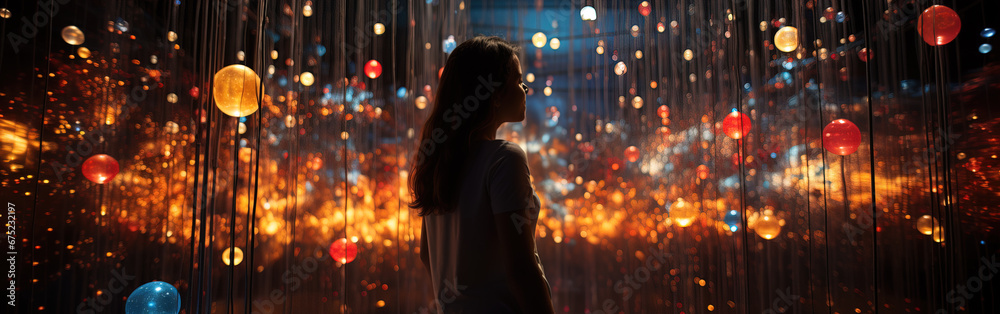 person exploring an interactive art exhibit, emphasizing the power of ...