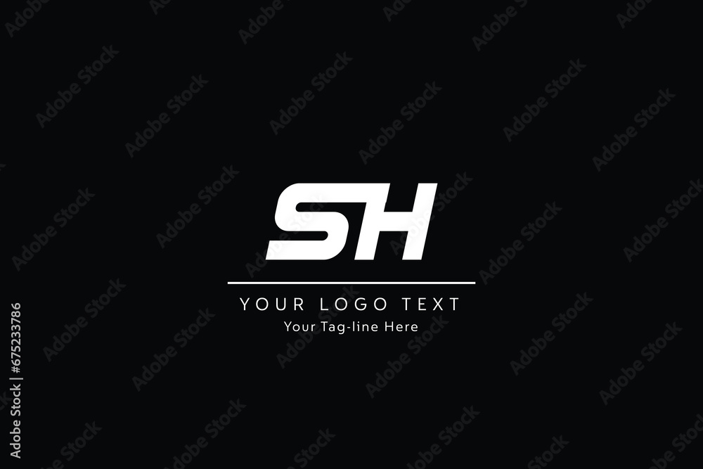 Minimal royal initial letters SH logo Stock Vector | Adobe Stock