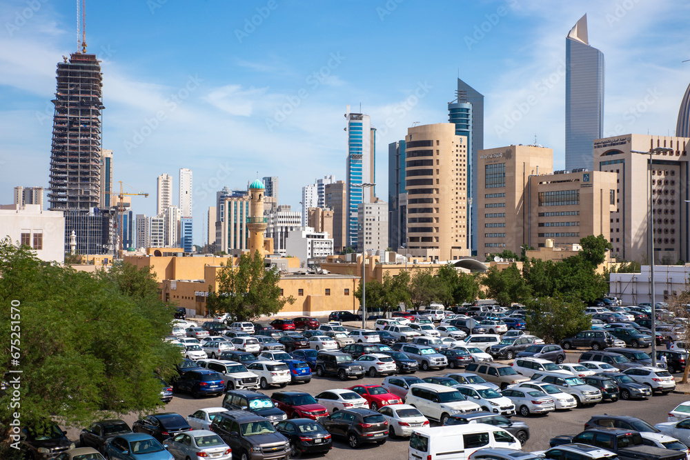 Kuwait City Skyline in the Persian Gulf. The capital of Kuwait, Middle ...