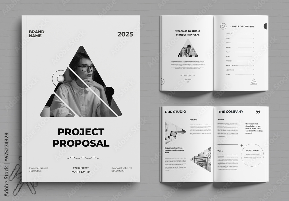 Project Proposal Template Design Stock Template | Adobe Stock