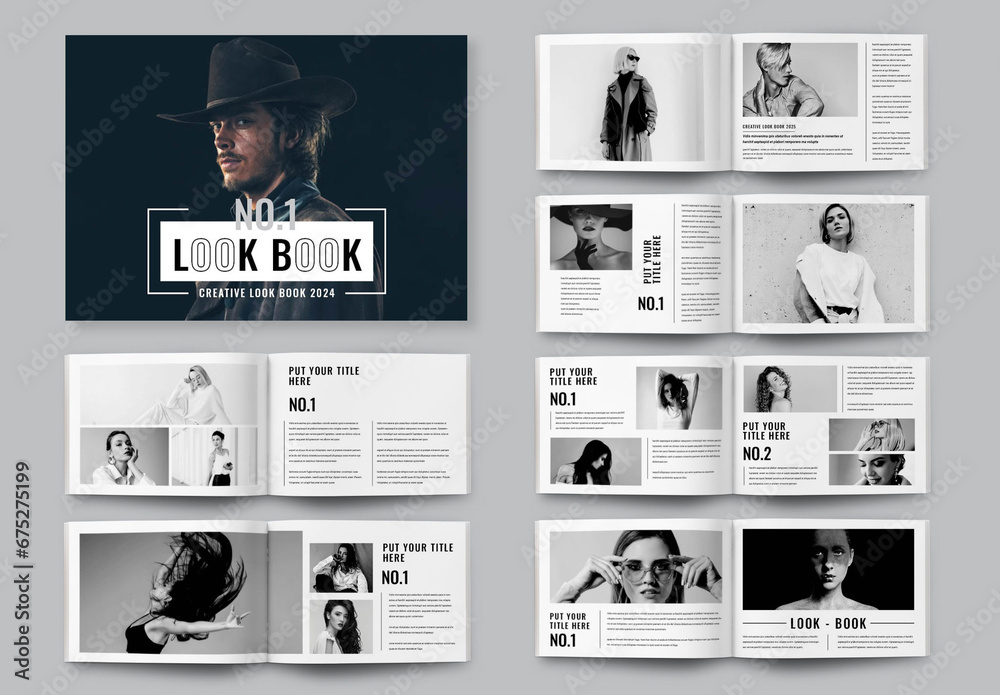 Look Book Magazine Layout Landscape Stock Template | Adobe Stock