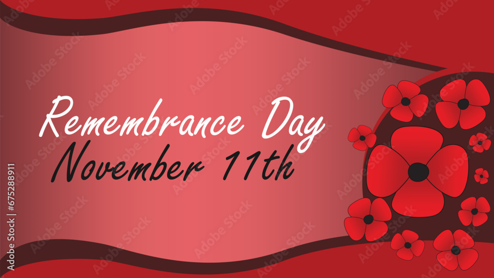 Remembrance Day vector banner design. Happy Remembrance Day modern ...