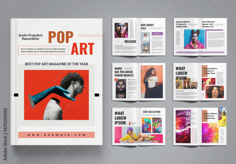 Pop Art Magazine Template Design Template Stock Template | Adobe Stock