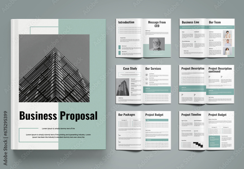 Professional Business Proposal Booklet Layout Stock Template | Adobe Stock
