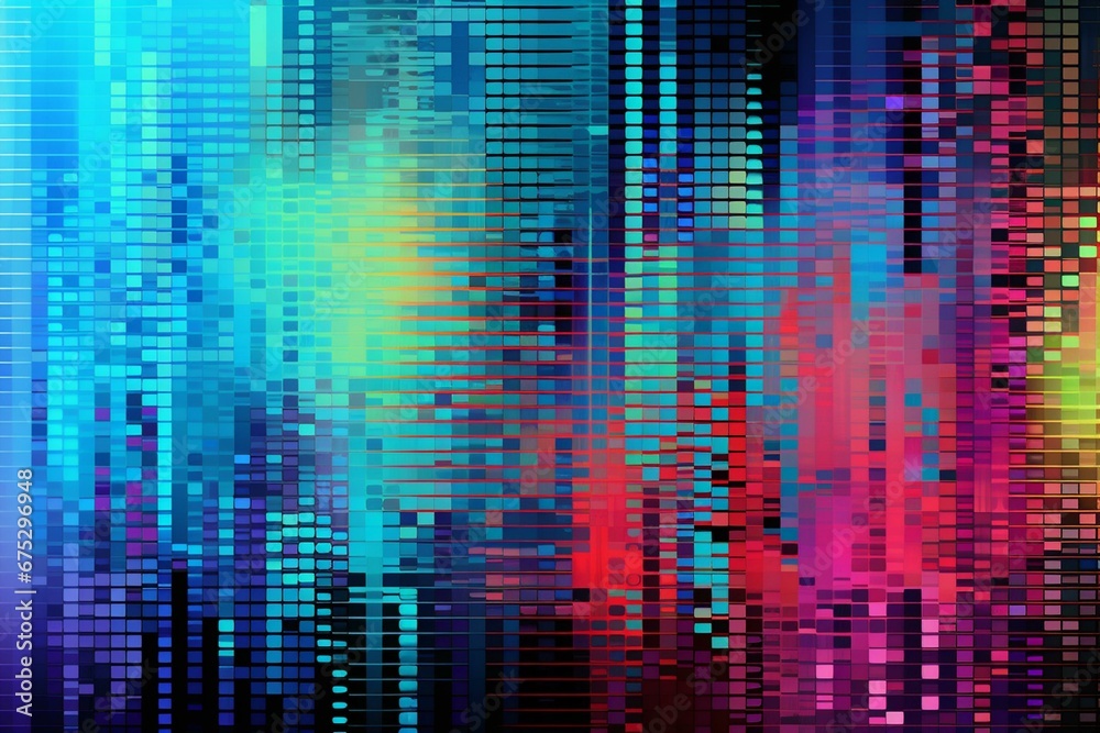 Digital background material with glitchy computer graphics style. Generative AI Stock ...