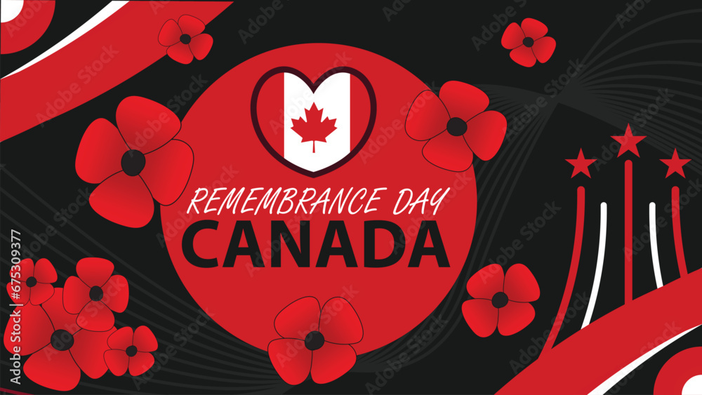 remembrance day canada vector banner design. Happy remembrance day ...