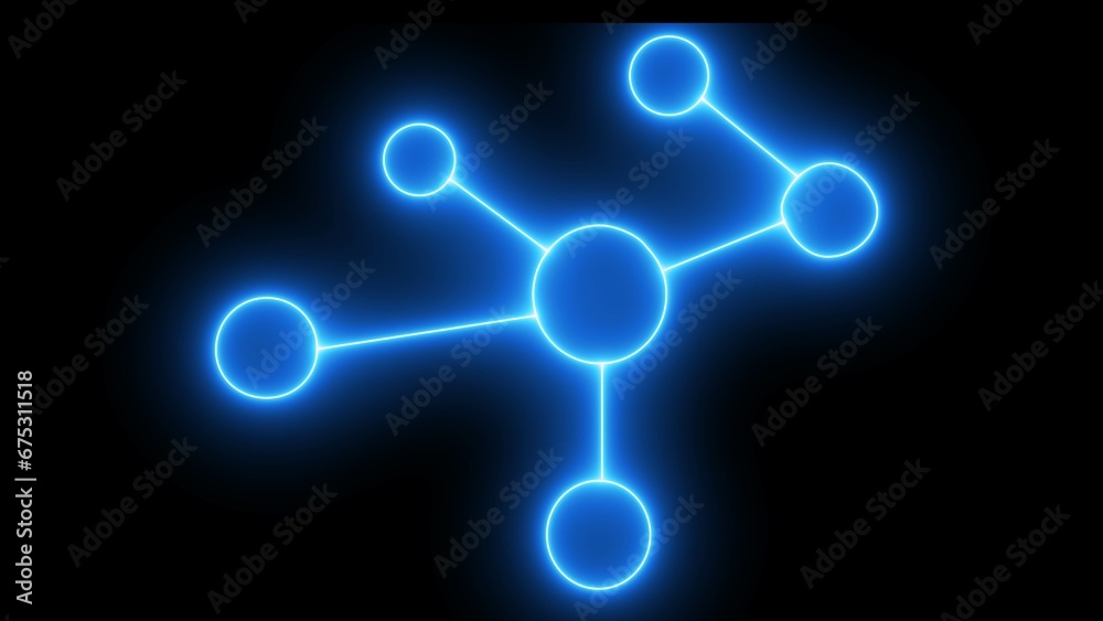 Molecule neon icon. Learning material set. Neon line molecule icon ...