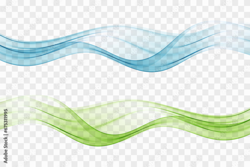 Wave abstract transparent design element. Wave separator set. Stock ...