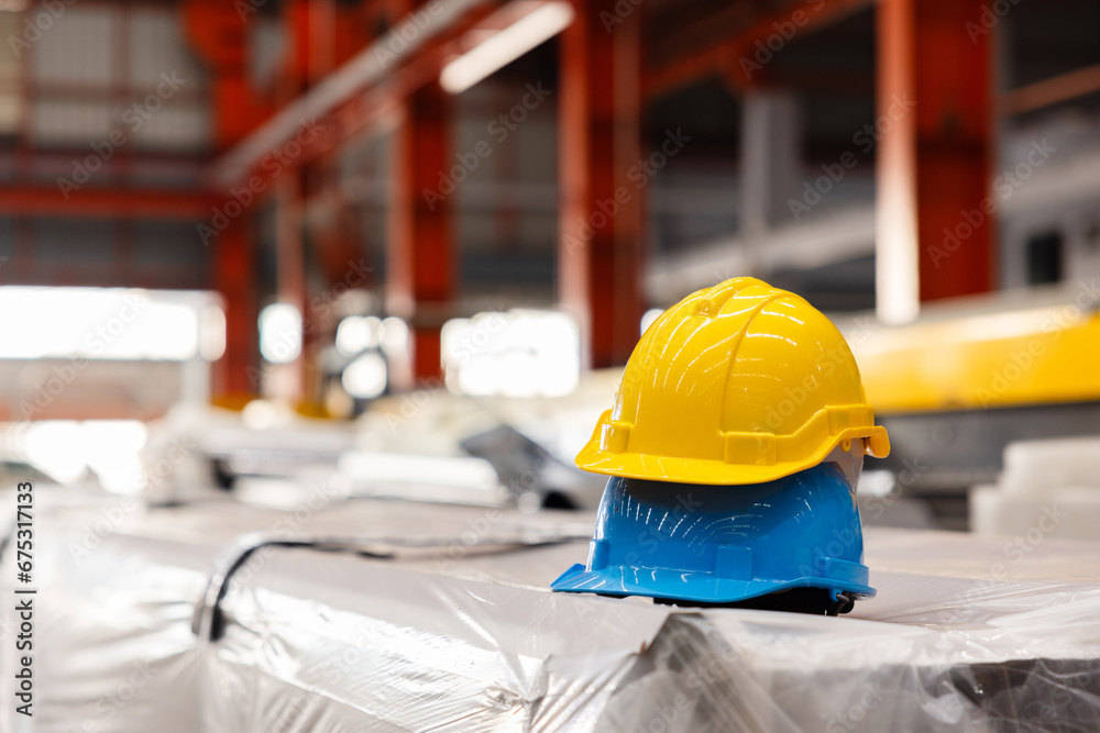 Multicolored Safety Construction Worker Hats. Teamwork of the ...