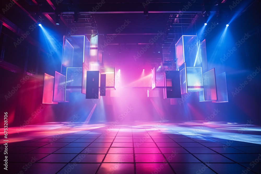 Modern dance stage light background with spotlight illuminated for ...