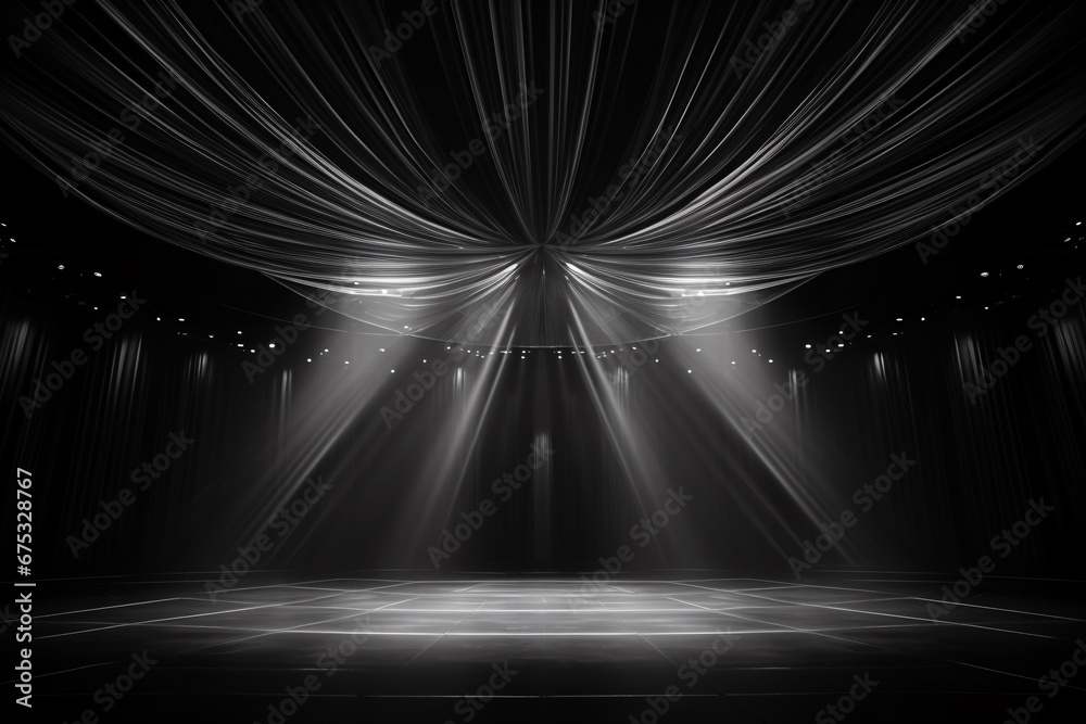 Artistic performances stage light background with spotlight illuminated ...