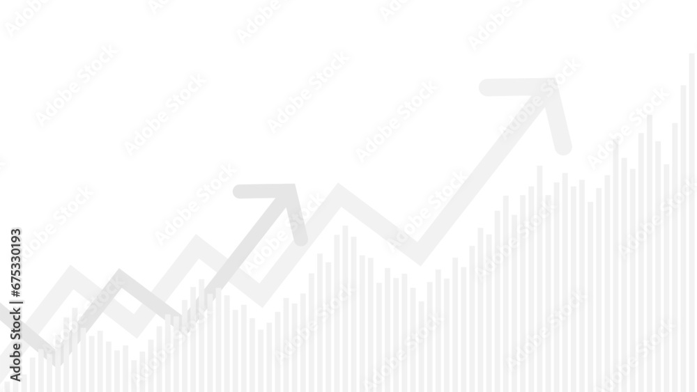 Gray and white business graph with arrows showing growth. Financial ...