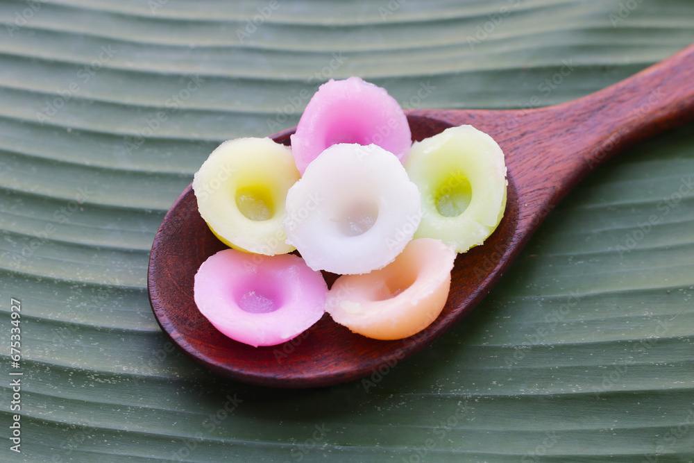 Floral rice cakes (Kanom Nam Dok Mai) Thai dessert Stock Photo | Adobe Stock