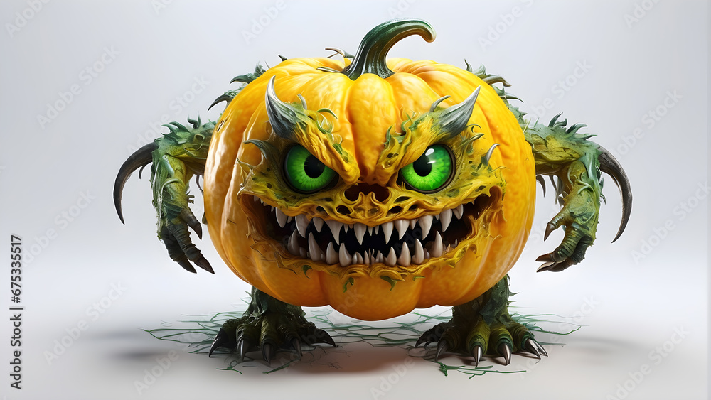 Pumpkin are transform into a monster ai generative hd picture Stock ...
