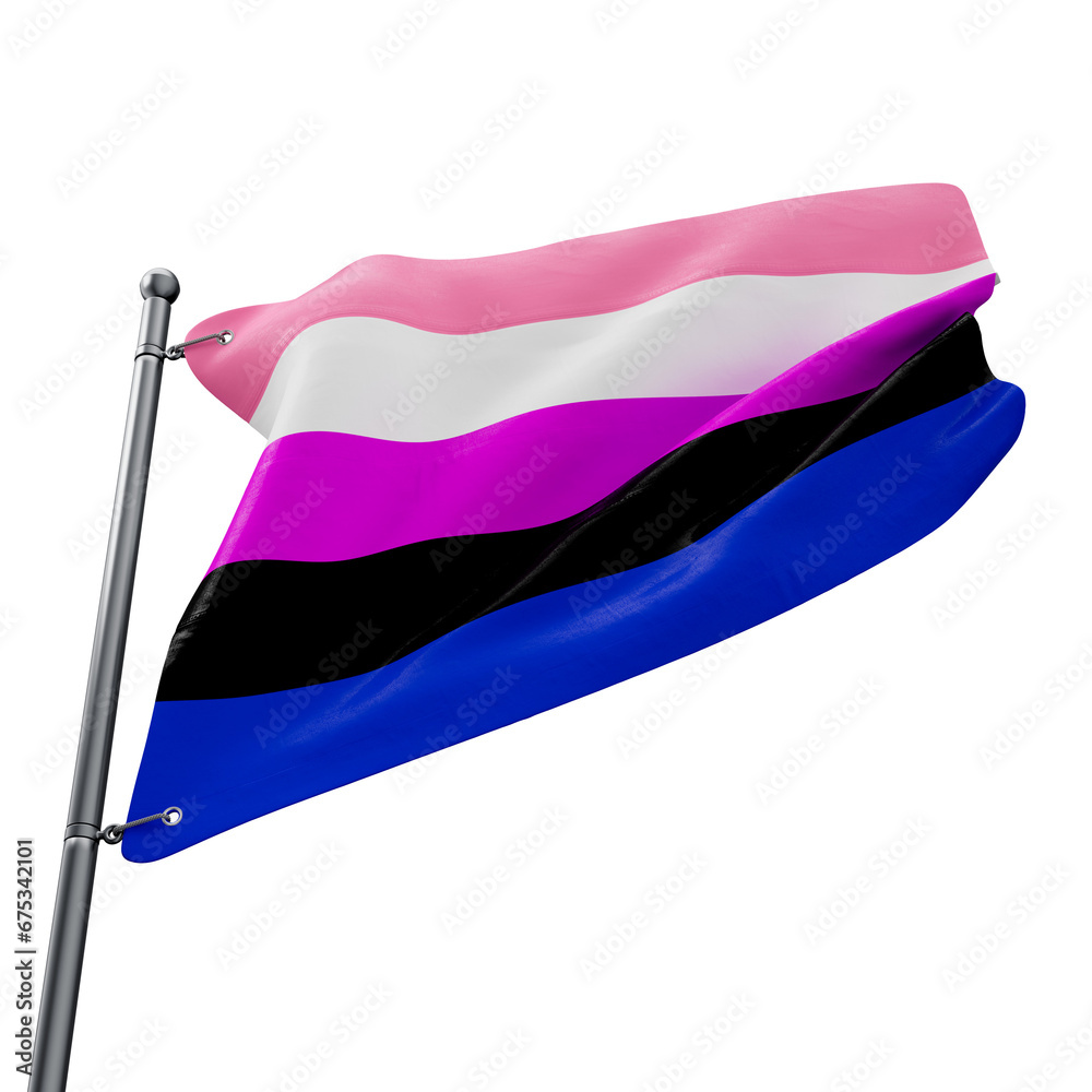 3D flag of the Genderfluid pride with transparent background Stock ...