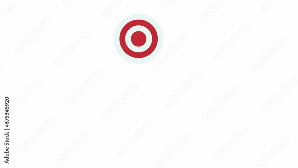 Target. Animation aiming with an arrow in the dartboard, alpha channel ...