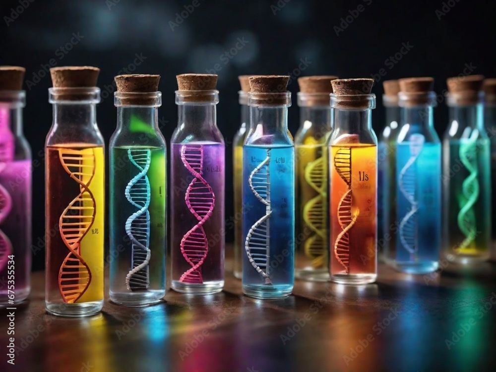 The color scheme of human DNA in a bottle illuminates the effects ...