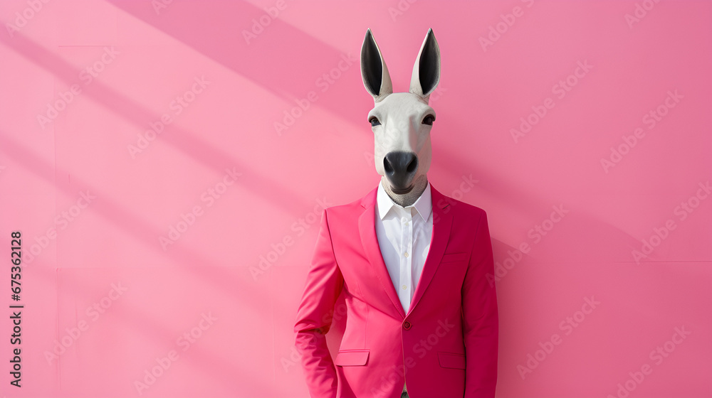 Serious Strides: A Human-Body Donkey Dons Dramatic Business Attire ...